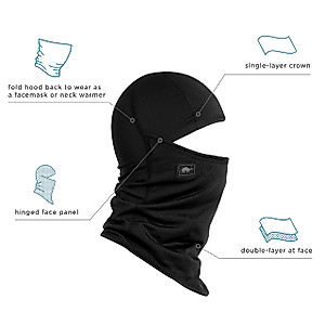 Turtle Fur Quantum Balaclava Face Mask Comfort Shell Hood Neck Warmer, Black