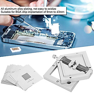 Fafeicy 10Pcs BGA Reballing Rework Station, Diagonal Template for Computer CPU Phone Welder Kits HT90 with Automatic Centering Function