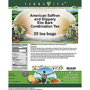 American Saffron and Slippery Elm Bark Combination Tea (25 tea bags, ZIN: 513641)