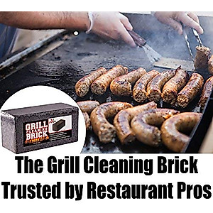 Commercial Grade, Heavy Duty Grill Cleaning Brick Bulk 4 Pack. Pumice Stone Cleaner Tool Cleans and Sanitizes Restaurant Flat Top Grills or Griddles Effectively Without Harsh Chemicals or Abrasives