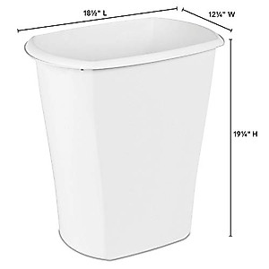 Sterilite 10538006 10 Gallon Ultra Plastic Wastebasket Trash Can for Home Bedrooms, Kitchens, or Office Spaces, White (12 Pack)