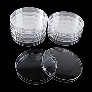 generic 10 PCS Plastic Petri Dishes with Lid, Plastic Lab Petri Plate Dish for Lab Analysis Lab School Supplies 90x15mm 55x15mm(55mm), AM15SD07JCAUS*10