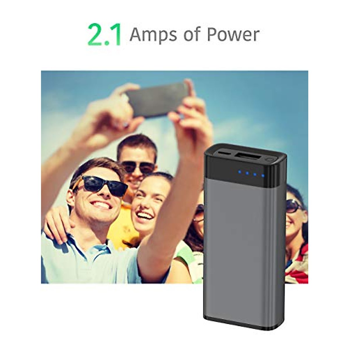 TALK WORKS Portable Charger - Fast Charging Power Bank Compatible with iPhone 13/Pro/Pro Max, 14/Plus/Pro/Pro Max, 12, 11, XR, XS, X, 8, 7, 6, SE, iPad, Android - External Cell Phone Backup (Grey)