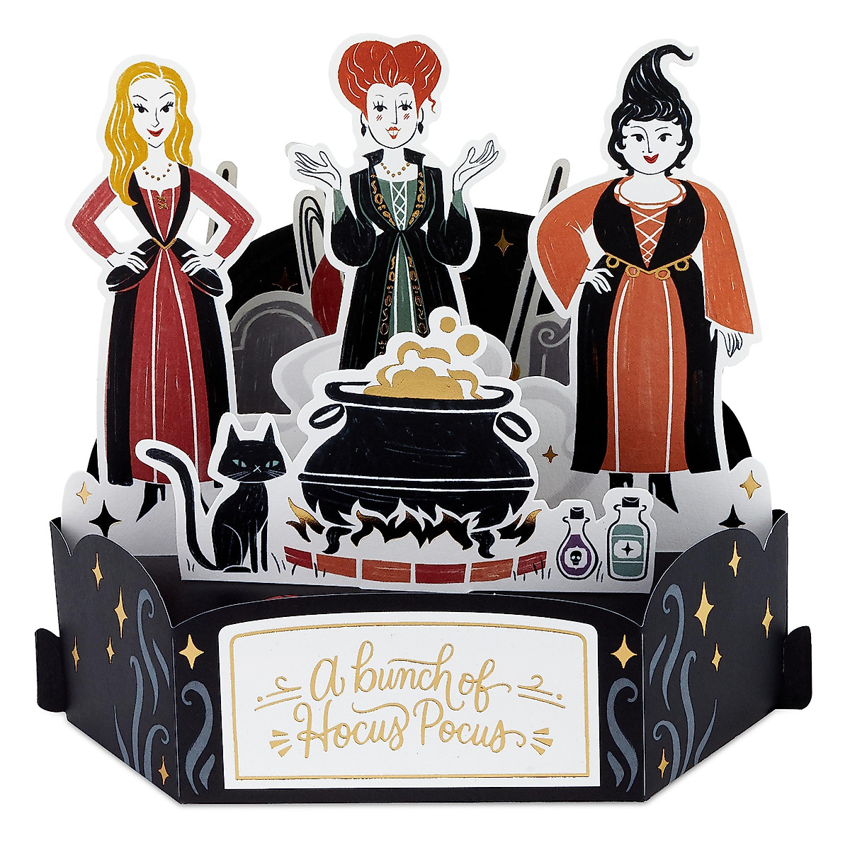 Hallmark Paper Wonder Disney Hocus Pocus Pop Up Card (Sanderson Sisters) for Birthdays, Halloween, Any Occasion