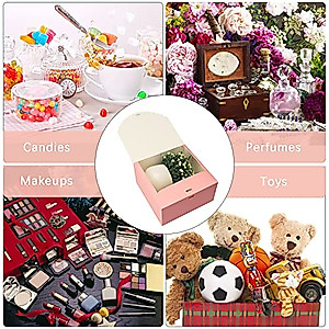 HYMENEX 12pcs gift boxes with Lids, Bridesmaid Proposal Box Pink , 8x8x4 inches with Ribbon for Presents Weddings Gift Chocolate Cupcake Crafting (Pink)