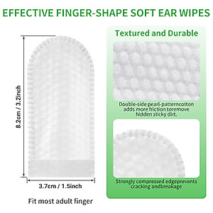 GJYC PET Ear Finger Wipes for Dogs & Cats - Natural Ingredients Gently Remove Ear Wax, Debris - Soothes & Deodorizes - Relieve Ear Itching & Inflammation with Aloe, 55 Count