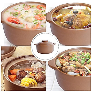 Angoily Ceramic Stew Pot Japanese Clay Pot Hot Pot Clay Pots Earthenware Clay Pot Retro Japanese Style Clay Casserole Household 1. 2L