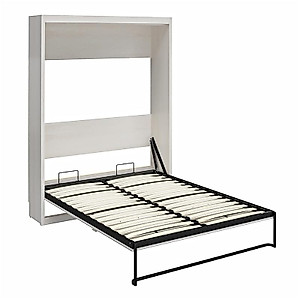 Atlin Designs Transitional Wood Full Murphy Wall Bed in Ivory Oak