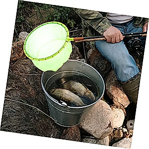 Tools 1pc Without Freshwater Mesh Green Bait Catcher Dip Fishing Saltwater Pouch Pole Net Accessory Head Bag Replacement Removable for Supplies Cm Handle Fluorescent Fishing Tool