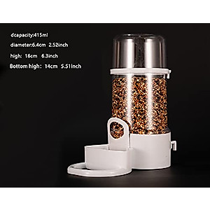 PetPhindU 415ml Bird Feeder Parrot Automatic Feeder Water Dispenser Bottle Drinking Bowl Anti-Spatter Leak-Proof Large Waterer for Farm Parrots Budgie Cockatiel Lovebirds