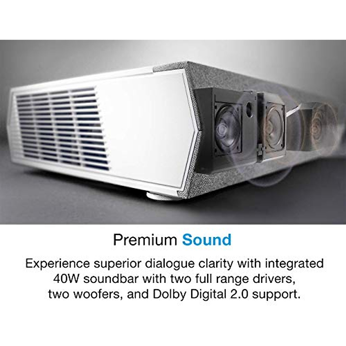 Optoma CinemaX P2 Smart 4K UHD Laser Projector for Home Theater 3000 Lumens Superior Image with Laser & 6-Segment Color Wheel (Renewed)