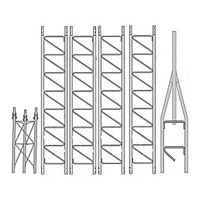 Rohn 25G 50' Tower with Hinged Base (Fold Over Base)