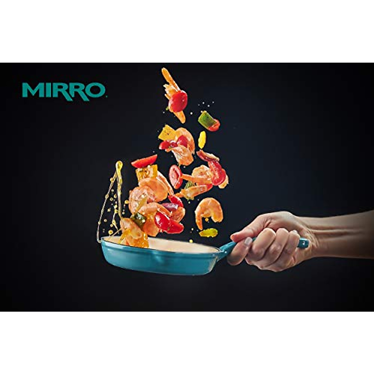 Mirro MIR-19060 6" Mini Cast Iron Skillet, Teal, Ready to Use
