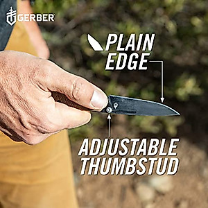 Gerber Gear Zilch Folding Pocket Knife, 3.1 Inch Plain Edge Blade, Drab Red