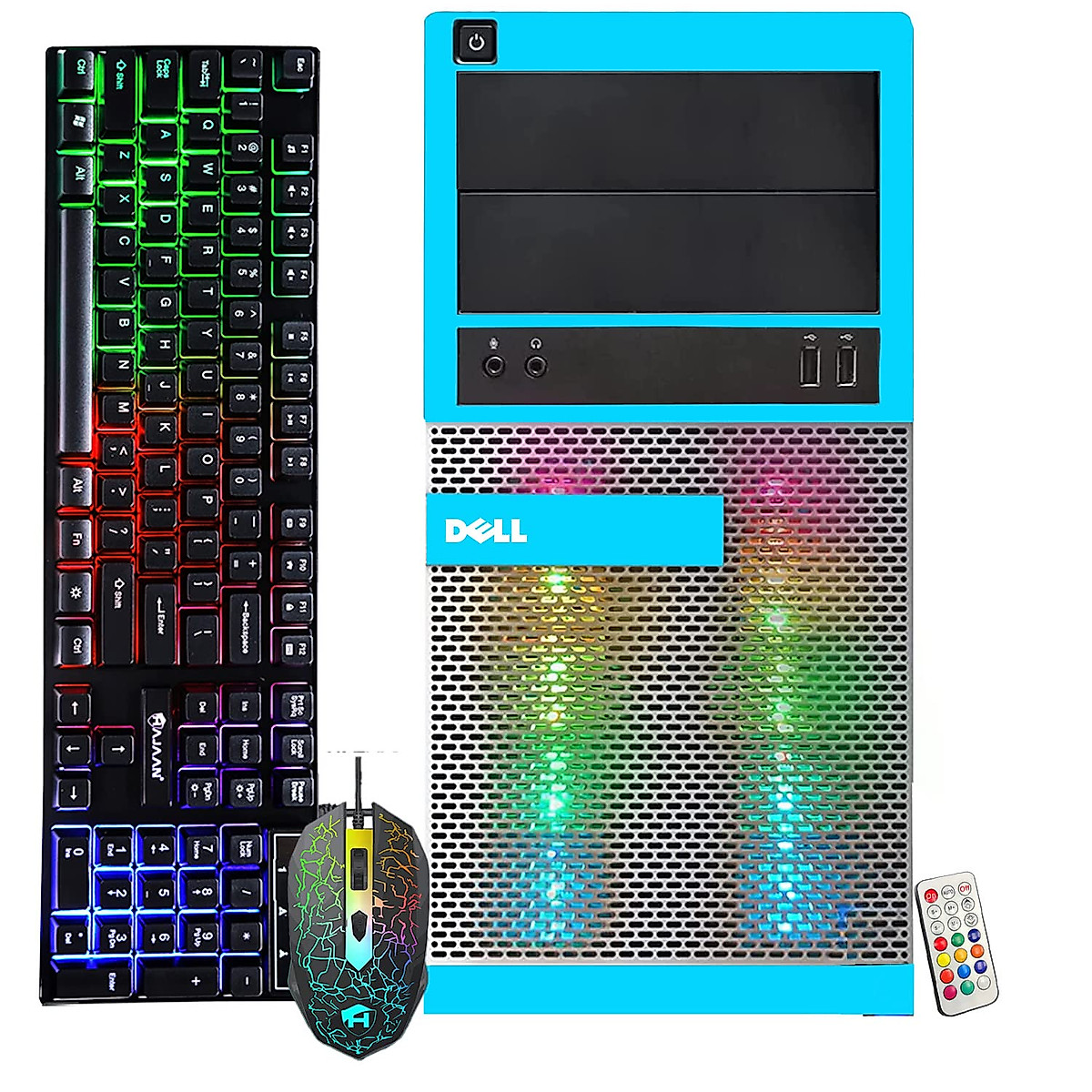 Dell Custom Built LED Lights PC OptiPlex Tower Computer Intel i5 Quad-Core Processor 3.2 GHz 16GB DDR3 RAM 512GB Solid State Drive (SSD) Windows 10 & Wi-Fi (Renewed)