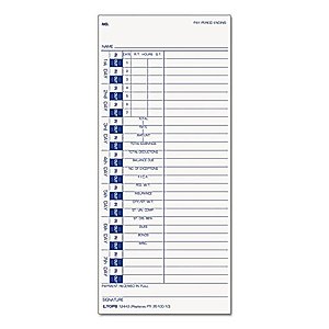TOPS Time Cards, Weekly, 1-Sided, 4" x 9", White Stock, Blue Print, 100-Count (12443)