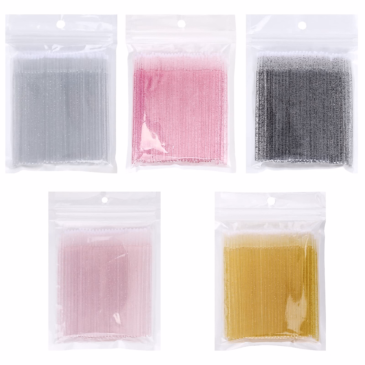 500pcs Crystal Micro Applicators Brushes Disposable Applicator Wands for Eyelashes Extensions Makeup Application