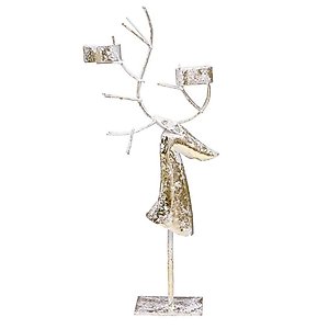 Lingtoolator Holder,Christmas Deer Candlestick Style Candle Holder Retro Center Party Ornament Decor,for Home Hotel Restaurant Dining Table Well Made (Size : 4523cm)