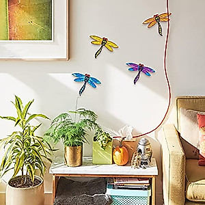 foxany Metal Butterfly Wall Decor, 4 Butterflies and 4 Dragonfly, 4 Ladybugs Wall Decor Sculpture, Hanging Outdoor Garden Fence Art for Patio, Backyard, Home, Farmhouse, Set of 12