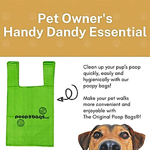 The Original Poop Bags® - Dog Poo Bags with Tie Handle - USDA Certified Biobased Dog Waste Bags with Handles - Unscented Leak proof Thick & Strong Doggy Bag - 7x13 120 bags in pack - Unscented