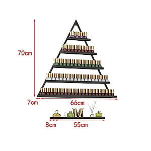 DEOCAE Nail Polish Organizer, 5 Tier Nail Polish Organizer Wall Rack, Hanging Wall Triangle Display Rack Storage Shelf Perfume Shelf Cosmetic Cabinet