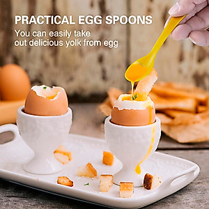 Plastic Egg Spoons for Soft Boiled Eggs,Colorful Disposable Coffee Spoons Plastic Spoons Disposable Hard and Soft Boiled Egg Spoons Multifunctional Plastic Spoons for Coffee, Tea,Ice-cream Pack of 24