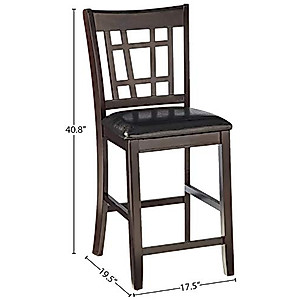 Coaster Furniture Lavon 5-Piece Storage Counter Table Dining Set Espresso and Black 102888-S5