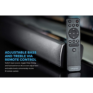Creative Stage V2 2.1 Soundbar with Subwoofer, Clear Dialog and Surround by Sound Blaster, Bluetooth 5.0, TV ARC, Optical, and USB Audio, Wall Mountable, Adjustable Bass and Treble, for TV