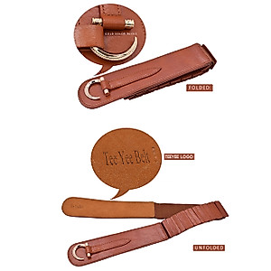 TeeYee Brown Leather Belts Elastic Renaissance Waist Stretch Retro Halloween Belt Vintage Fashion Medieval Fashion Hook Belt Large