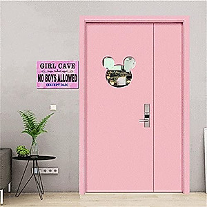 Kawaii Girl Cave Metal Sign Cute Girls Room Decorations For Bedroom And Bathroom Pink Gamer Room Door Decor Teenager Girly Things Cool Stuff For Your Room Accessories Wall Posters
