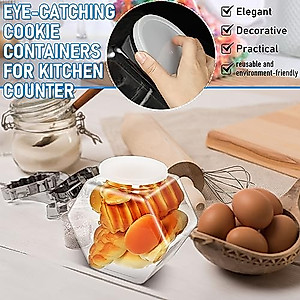 Uiifan 1 Piece Hexagonal Plastic Candy Jar with Lid Cookie Jar Clear Hexagonal Candy Containers for Snacks, Cookies, Dog Food, Craft and Sewing Supplies, Coffee Pod, Laundry Pod (70 oz)