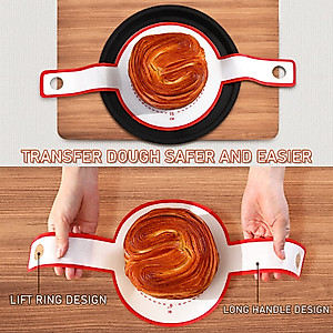 Rtteri 4 Pcs Silicone Bread Sling Baking Mat for Dutch Oven Sourdough Bread Baking Supplies 8.3 Inch Dutch Oven Liners Nonstick Reusable Heat Resistant Bread Pad with Long Handle and Pastry Brush