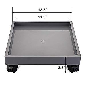 Fasmov 2 Pack Square Plant Caddy 12.4 Inch Plant Dolly Planter Caddies with Locking Wheels, Heavy Duty Plant Dolly Saucer for Moving Potted Planter, Rolling Planter Trolley Tray Coaster, Gray