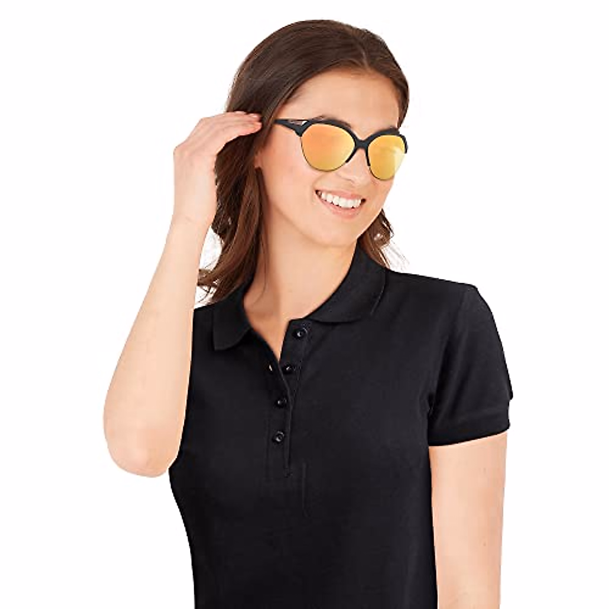 Oakley Women's Oo9447 Trailing Point Rectangular Sunglasses, Matte Black/Prizm Rose Gold Polarized, 65 mm