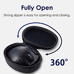ELECOM Official Hard EVA Travel Protection Storage Case Replacement for M-XT2&3 Series, Wired / Wireless Thumb Control Trackball Mouse, Ergonomic Design, Optical Gaming Sensor - Case Only (BMA-XT2BK)