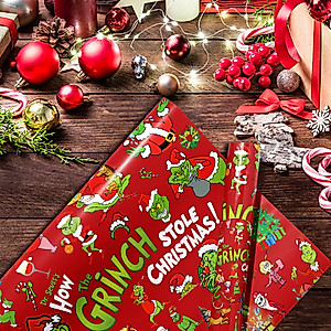 GHONXEUR 5 Pcs Christmas Wrapping Paper Gift Wrap Bulk Art Paper Folded Flat for Baby Shower Birthday Party Decorations Wedding DIY Crafts Gift Packing, 20 x 30 Inch