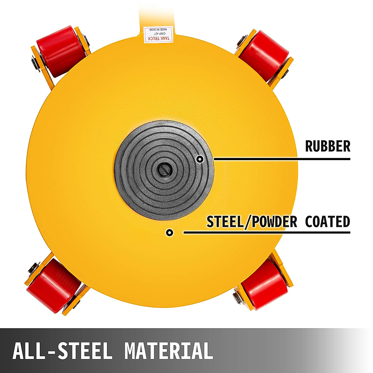 VEVOR Machinery Mover 8800LBS Machine Moving Skates 4T Machinery Skate Roller w/Push Rod and 3 Rollers, Industrial Machinery Dolly 360-degree Rotation, Machinery Mover Dolly for Material Handling