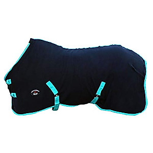 CHALLENGER 66" Horse Sheet Polar Fleece Cooler Exercise Blanket Wicks Moisture Turquoise 4350