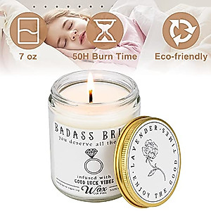 STORALIT Badass Bride Gifts Lavender Scented Candles Jar Tribe Gift,Bride to Be Gifts Funny Candle Bridal Shower Soy Candle, Gift for Bride, Engagement Gift, Wedding Gift,Best Friend Gift