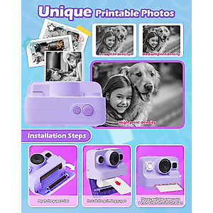 Anchioo Kids Digital Camera with 1080P Video, IPS Screen, 32GB SD Card - Christmas Gift, Age 3-12
