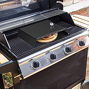 Skyflame Universal Stainless Steel Pizza Oven Kit with 20-30 inch Adjustable Width, Grill Top Pizza Oven Box for Most Gas Grills/Pellet Grill Conversion Kit