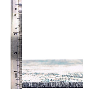 Unique Loom Outdoor Coastal Collection Area Rug - Okyanus (9' x 12' Rectangle, Blue/ Ivory)