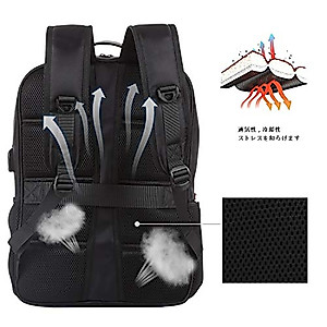 14W Solar Panel Power Backpack Laptop Bag with Handle and USB Charging Port(Black)