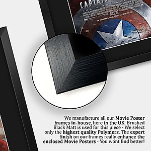 HWC Trading Framed 11" x 14" Print - Captain America Movie Poster Chris Evans Signed Gift Mounted Printed Autograph Film Gifts Photo Picture Display