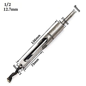 4Pcs HSS Mortise Chisel Set Woodworking Square Drill Bits Wood Hole Saw with Twist Drill