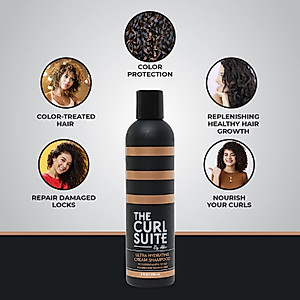 The Curl Suite Hydrating Shampoo for Curly Hair Infused with Special Extracts & Proteins Sulfate-Free Hydrating Shampoo Anti-Frizz Hydration Color Safe Shampoo for Dry & Dull Hair (8 OZ)
