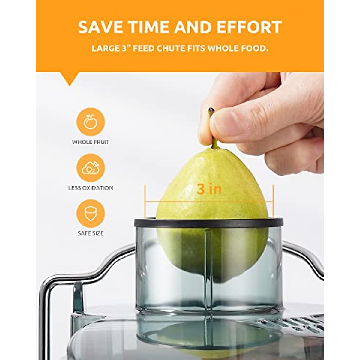 GDOR Juicer with 800W Motor, Juicer Machine with Big Mouth 3” Feed Chute, Dual Speeds Juice Maker for Fruits and Veggies, Anti-Drip Function Centrifugal Juicer, Include Cleaning Brush, BPA-Free, White