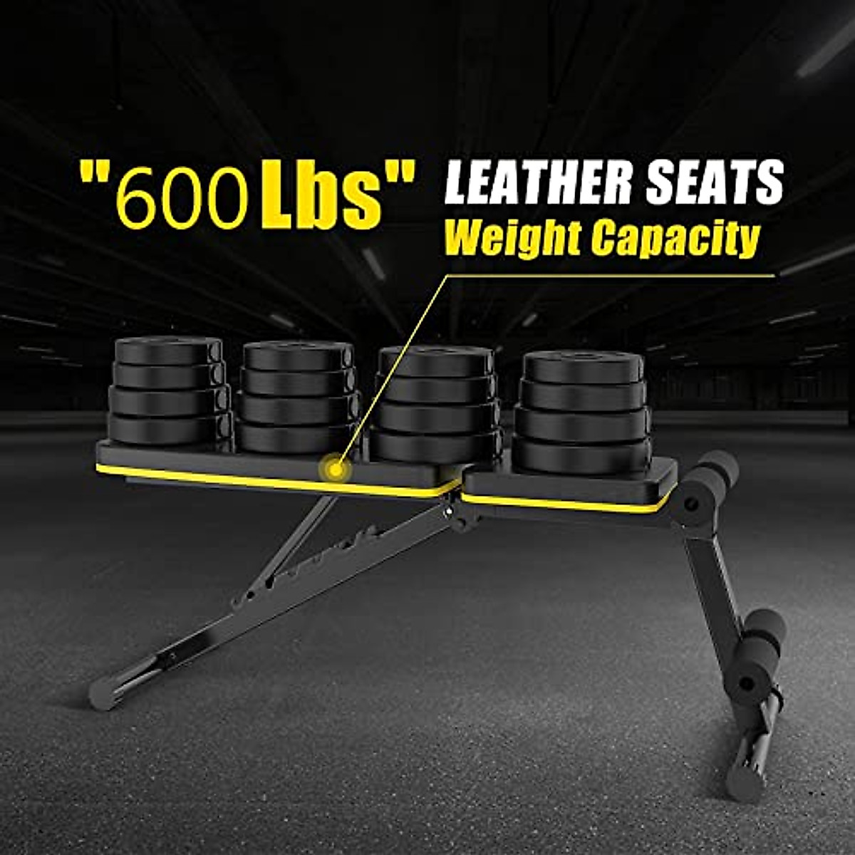 HITOSPORT Weight Bench, Adjustable Weight Bench, Strength Training Benches For Full Body Workout & Home Gym with Resistance Bands