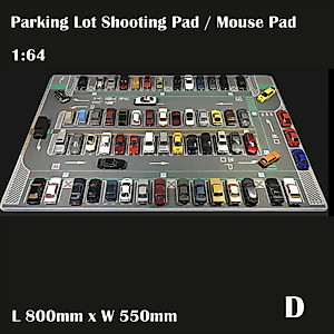 TAPDRA 1/64 Parking Lot Mat Model Car Vehicle Scene Display Large Garage Toy Mouse Pad (JP)-Packed in Roll