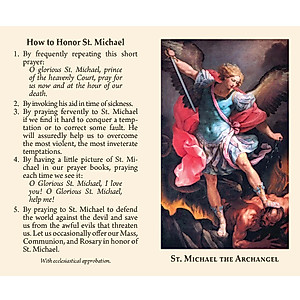 St. Michael Medal with Holy Card Bronze